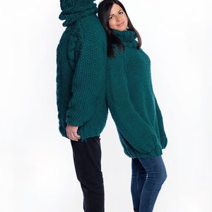 Hand Knitted Wool Sweater for Couples, Winter Family’s Pullover, Thick ...