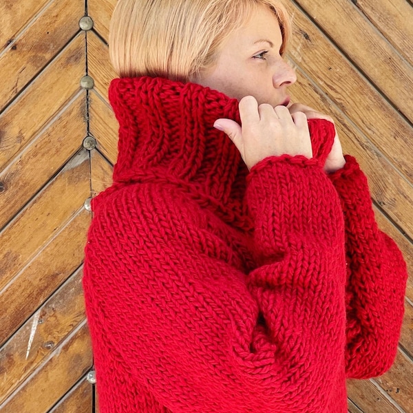Red Turtleneck - Etsy