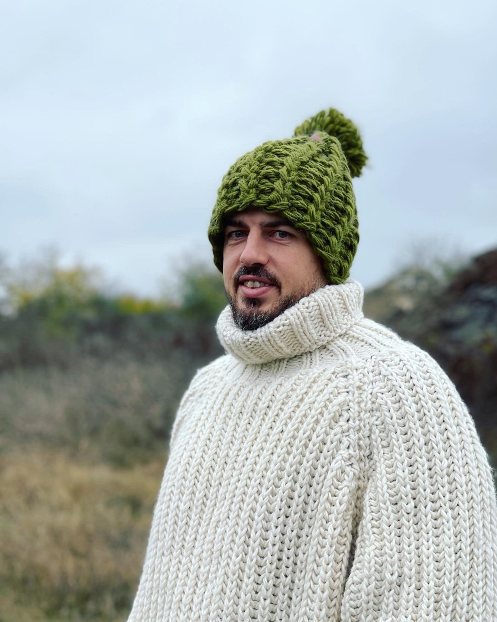 Chunky Wool Hat, Hand Knit Wool Hat, Winter Hats, Beanie Hat, Unisex ...