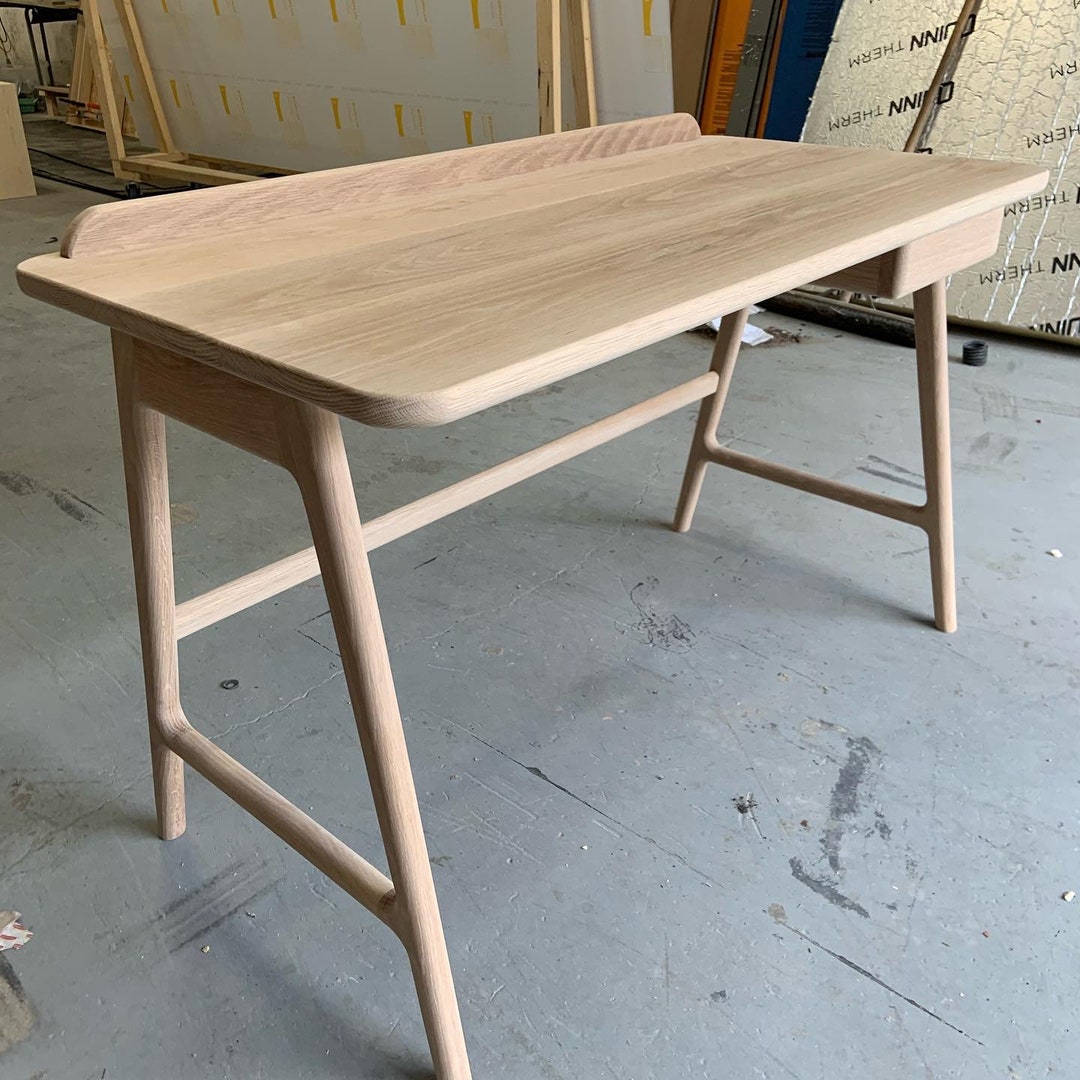 Bespoke Solid Oak Desk. Mid Century/modern Styling - Etsy