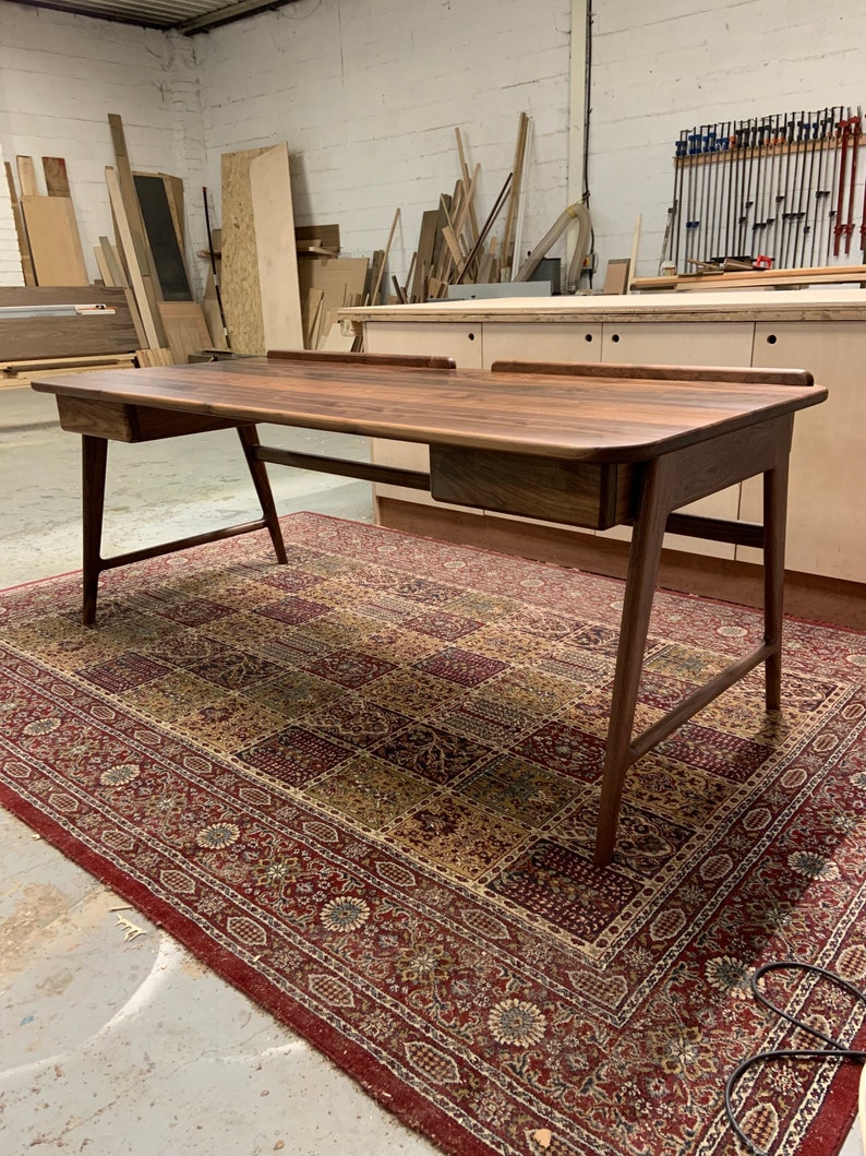Large Solid Walnut Desk - Etsy UK