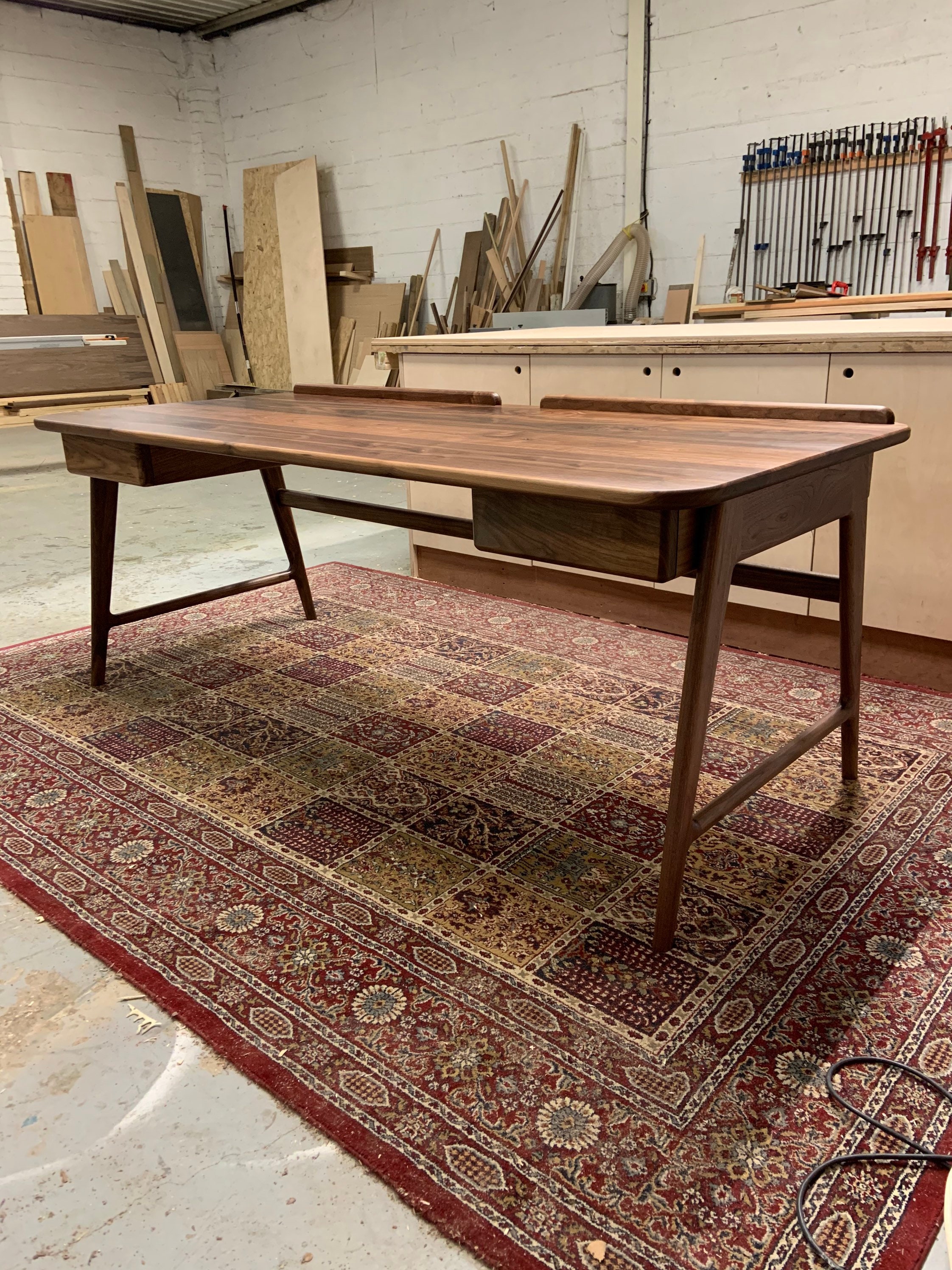 Large Solid Walnut Desk - Etsy UK