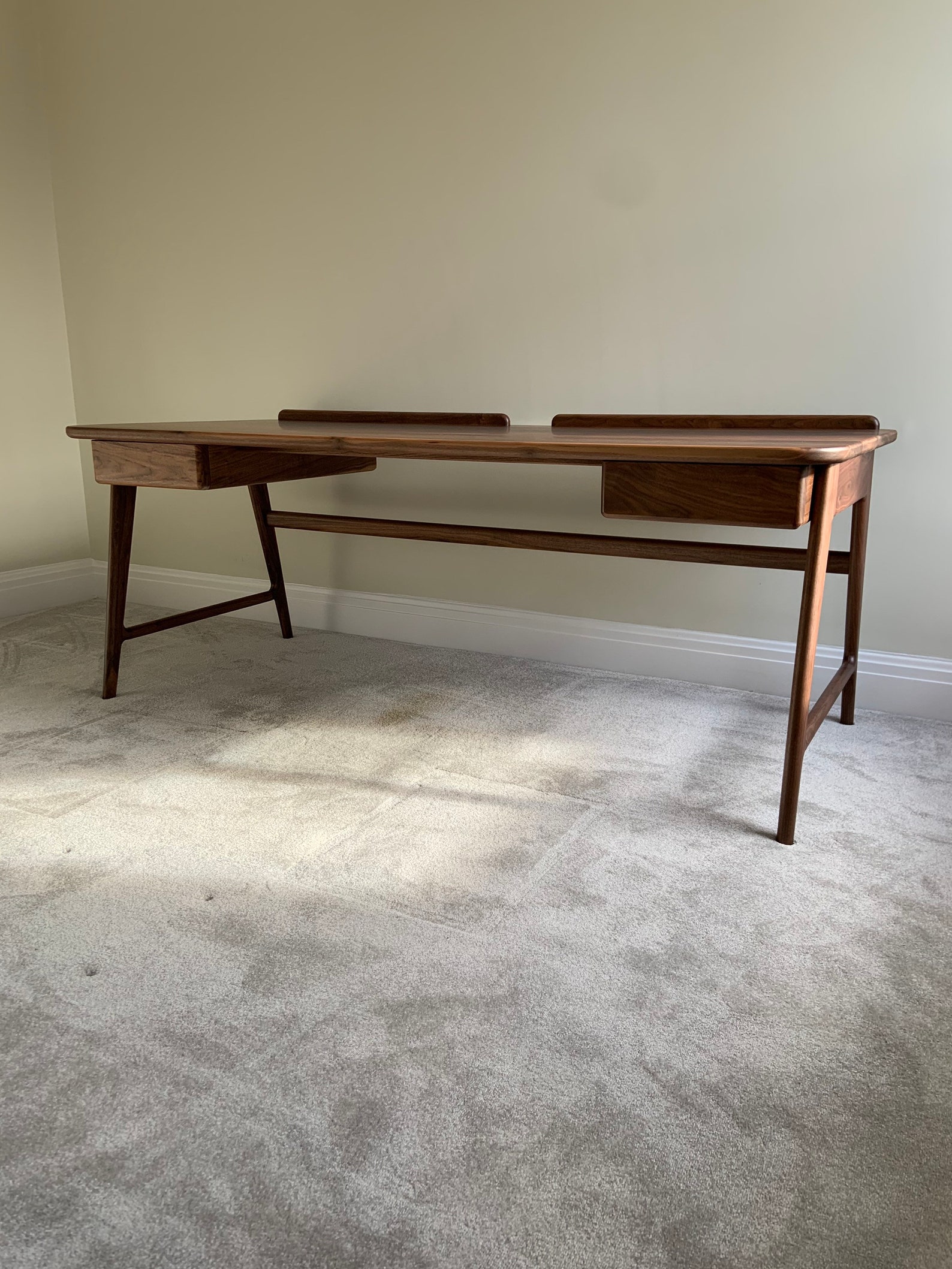 Large Solid Walnut Desk - Etsy UK