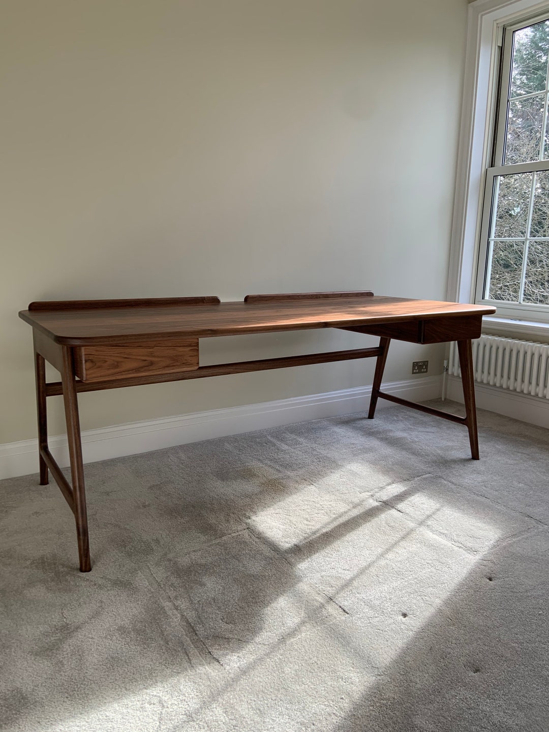 Large Solid Walnut Desk - Etsy UK
