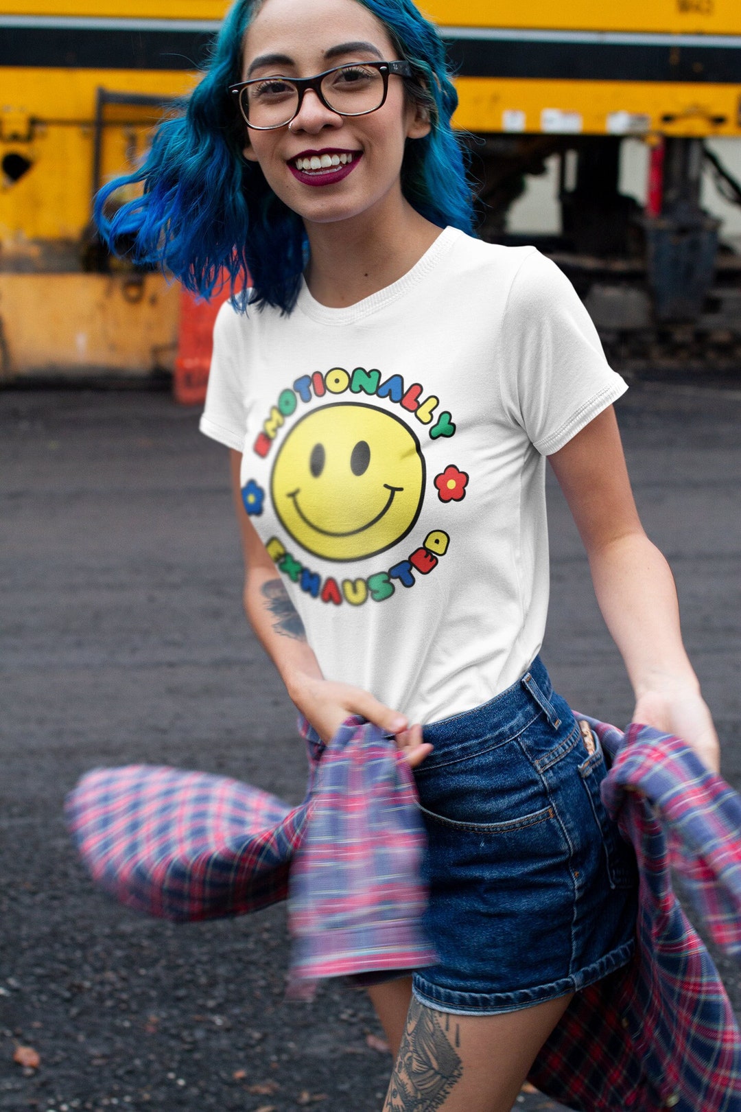 Emotionally Exhausted Clowncore Tee Mall Goth Clowncore Kawaii Tshirt ...