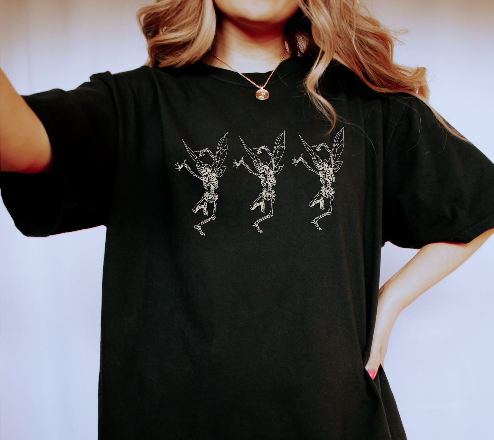 Y2K Fairy Grunge Dancing Skeleton Aesthetic Tees Grunge Fairycore Shirt ...