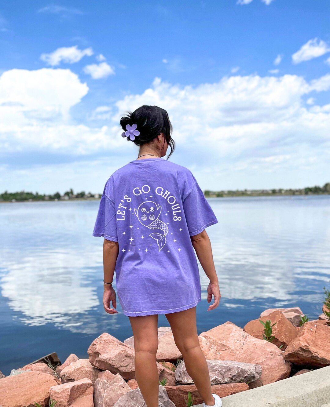 Mermaid Ghost Lets Go Ghouls Mermaid Shirt Goth Summer Lets Go Girls ...