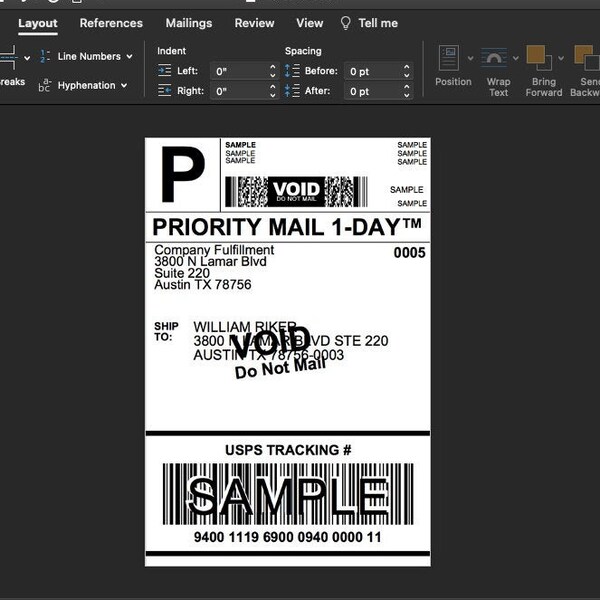 Rollo Label Template - Etsy