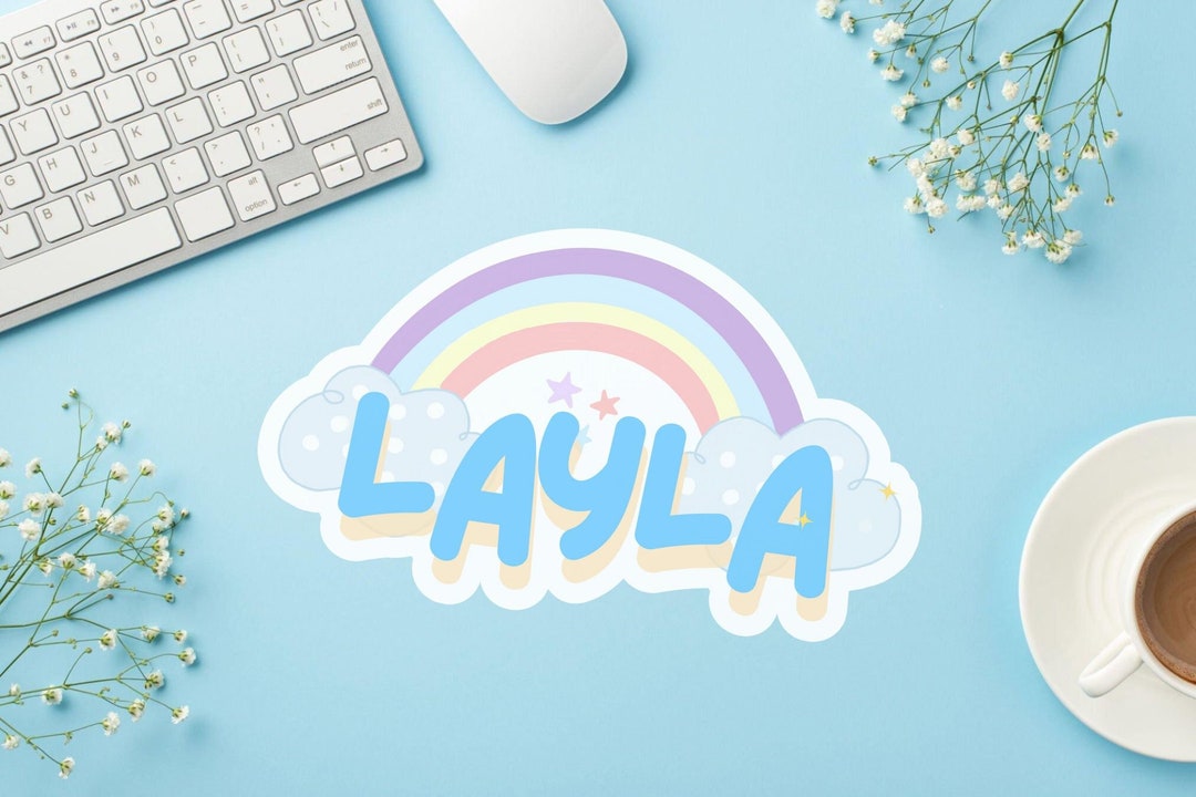 Rainbow Name Sticker,personalized Name Sticker,water Bottle Sticker ...