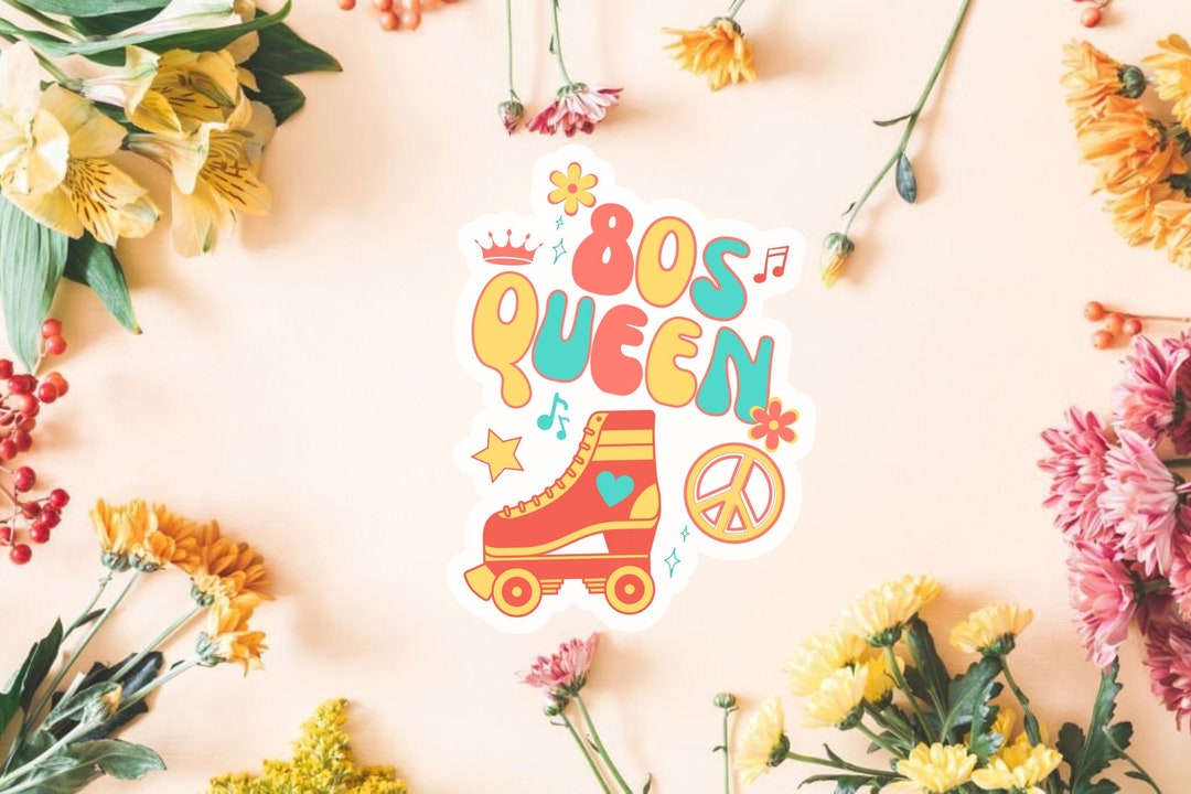 80s Queen Sticker, 80s Retro Font Art Stickers, Aesthetic Stickers ...