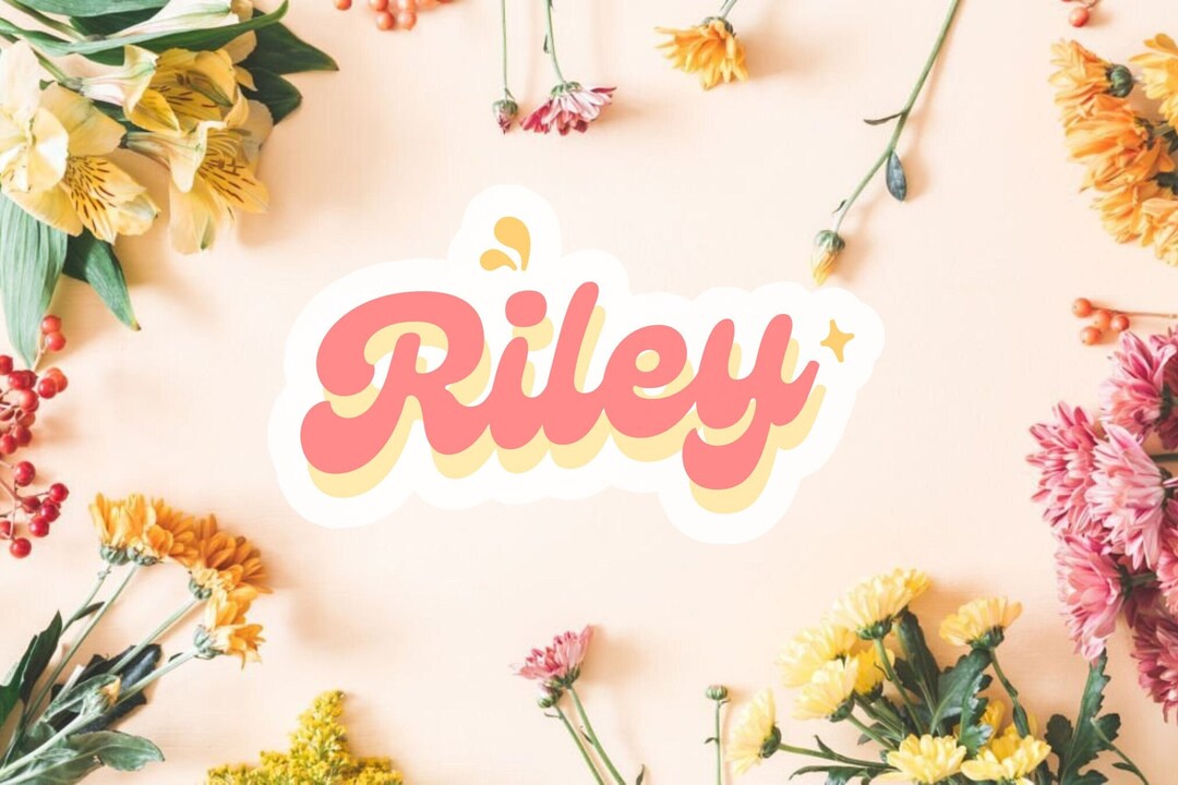 Retro Font Art Custom Name Stickers, Personalized Name Sticker ...