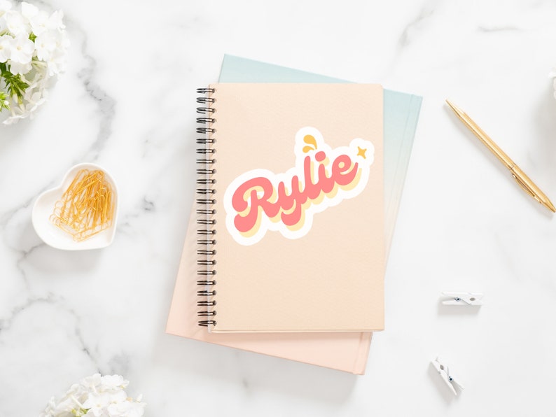 Retro Font Art Custom Name Stickers Personalized Name - Etsy