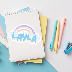 Rainbow Name Sticker,personalized Name Sticker,water Bottle Sticker ...