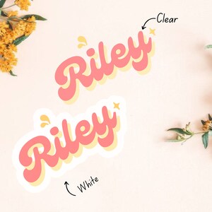 Retro Font Art Custom Name Stickers, Personalized Name Sticker ...