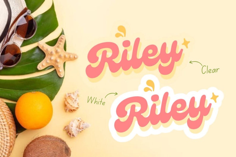 Retro Font Art Custom Name Stickers Personalized Name - Etsy