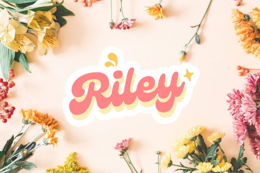 Retro Font Art Custom Name Stickers Personalized Name - Etsy