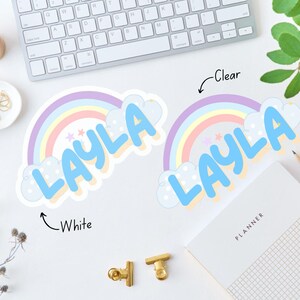 Rainbow Name Sticker,personalized Name Sticker,water Bottle Sticker ...
