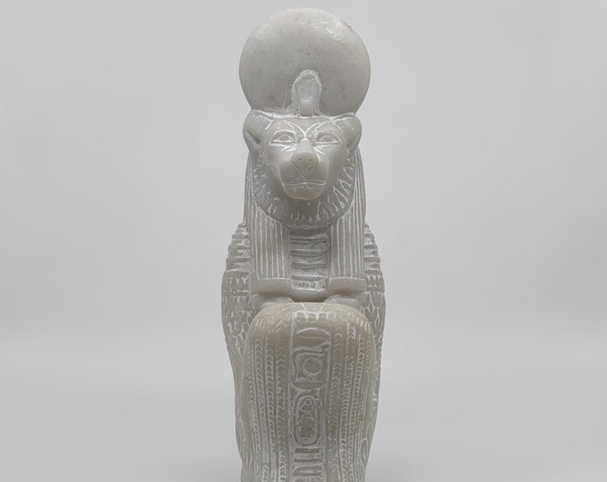Pure White Alabaster Statue of Sekhmet Egyptian Handmade Statue of ...