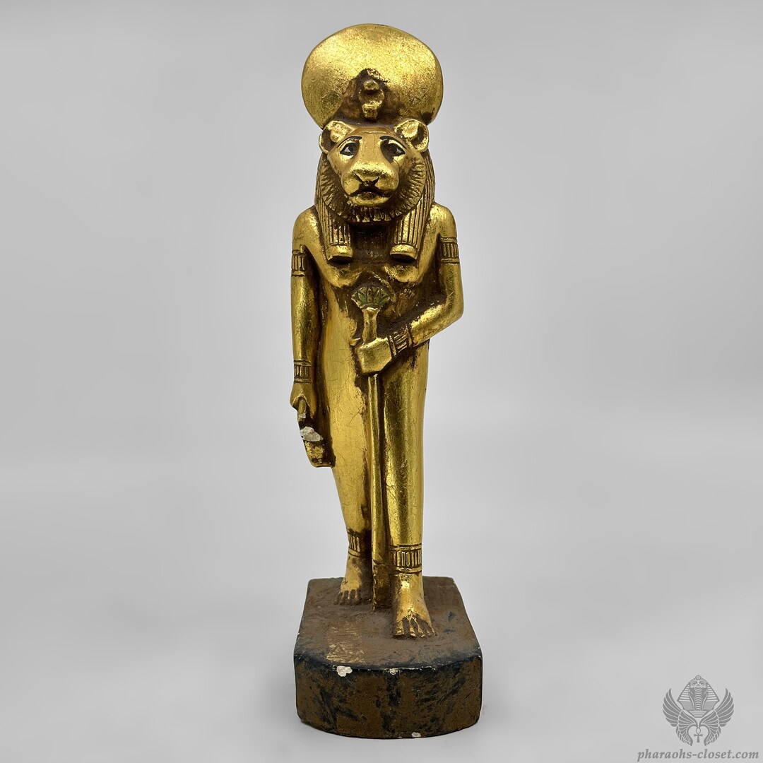 Powerful Sekhmet for Healing Coated With 14K Gold Breathtaking Stone ...