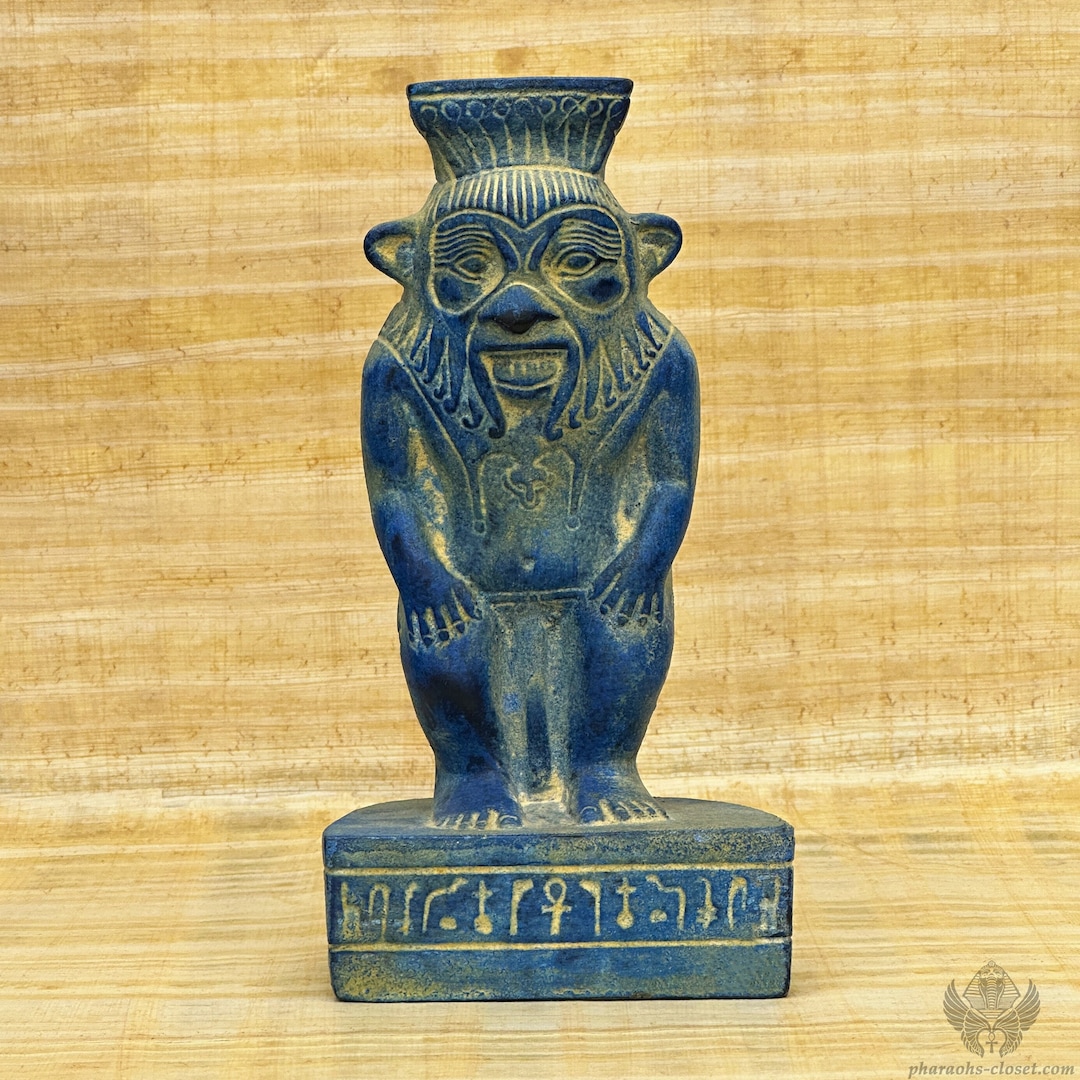 Unique Blue Stone Bes Statue - Ancient Statue of God Bes - Powerful Old ...