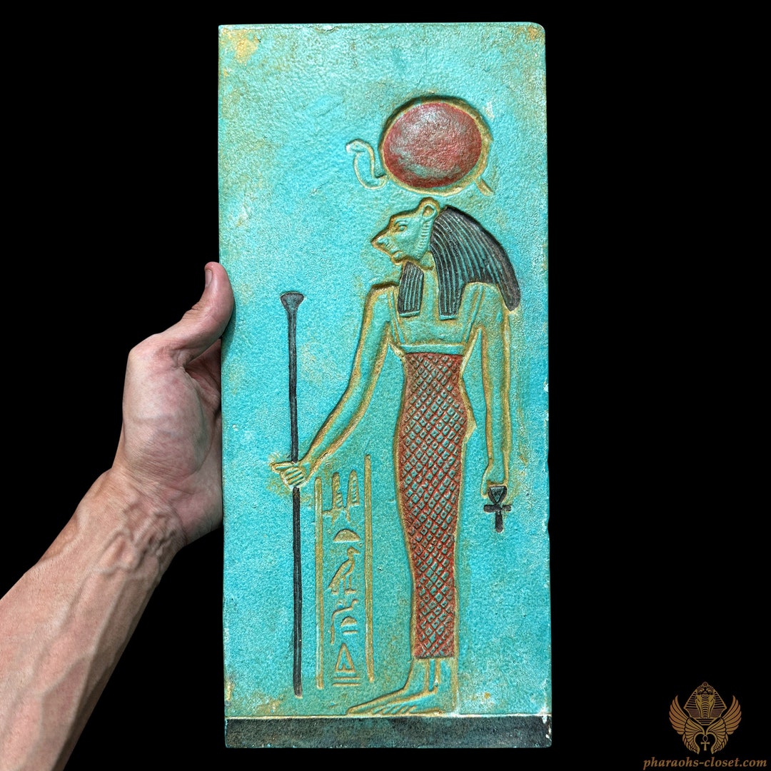Rare Wall Mounted Stone Relief Sculpture of the Mighty Sekhmet Egyptian ...