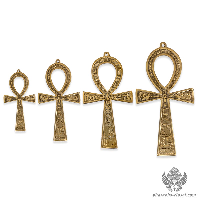 The Golden Ankh Amulet Set of 4 High Quality Brass Egyptian | Etsy