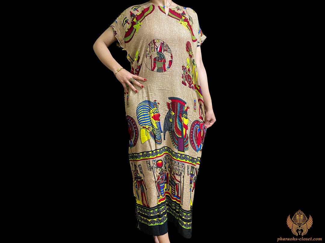 The Pyramids Sand Egyptian Goddess Dress - Divine Egyptian Kaftan Dress ...