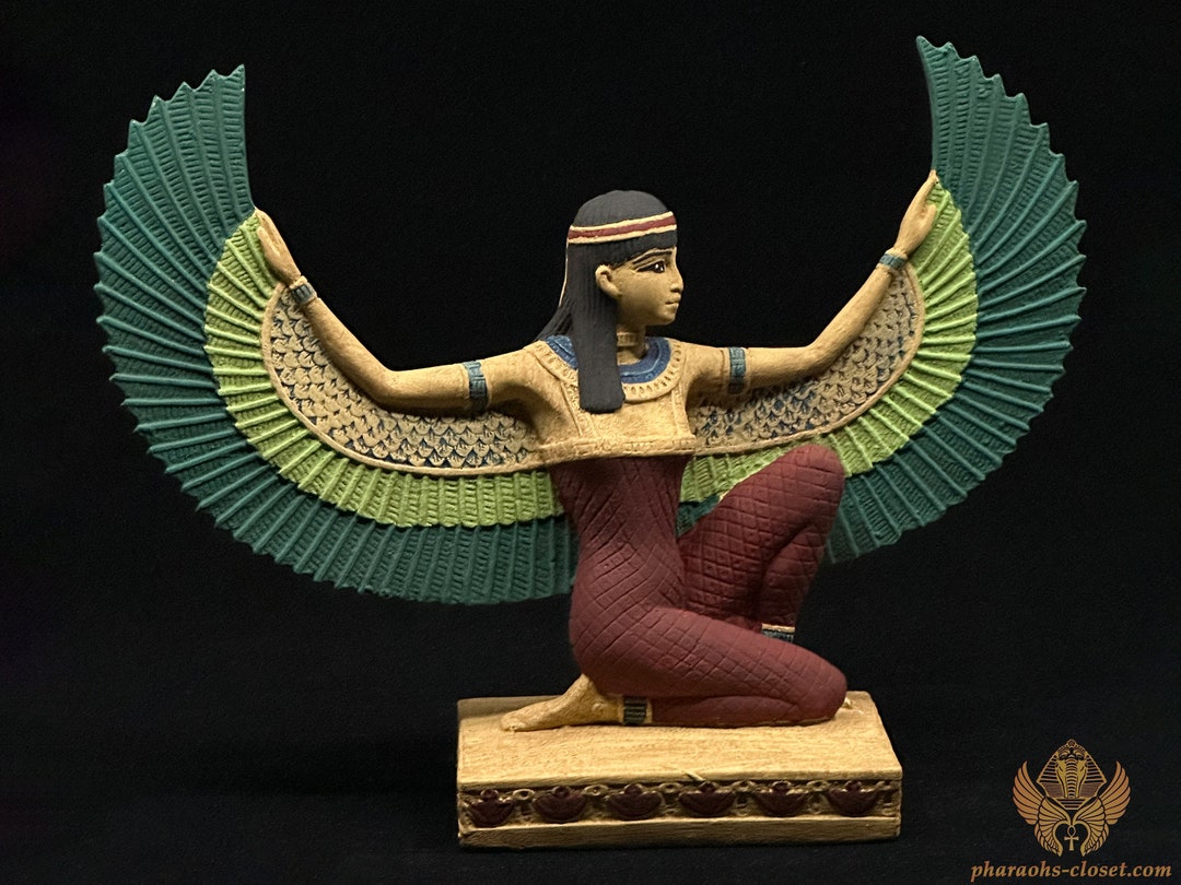 Rare Statue of Isis Depicting the Goddess Seated With Her Wings Spread ...