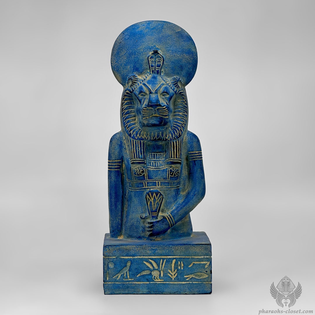 Unique Blue Stone Bust of the Mighty Sekhmet - Masterpiece That Will ...