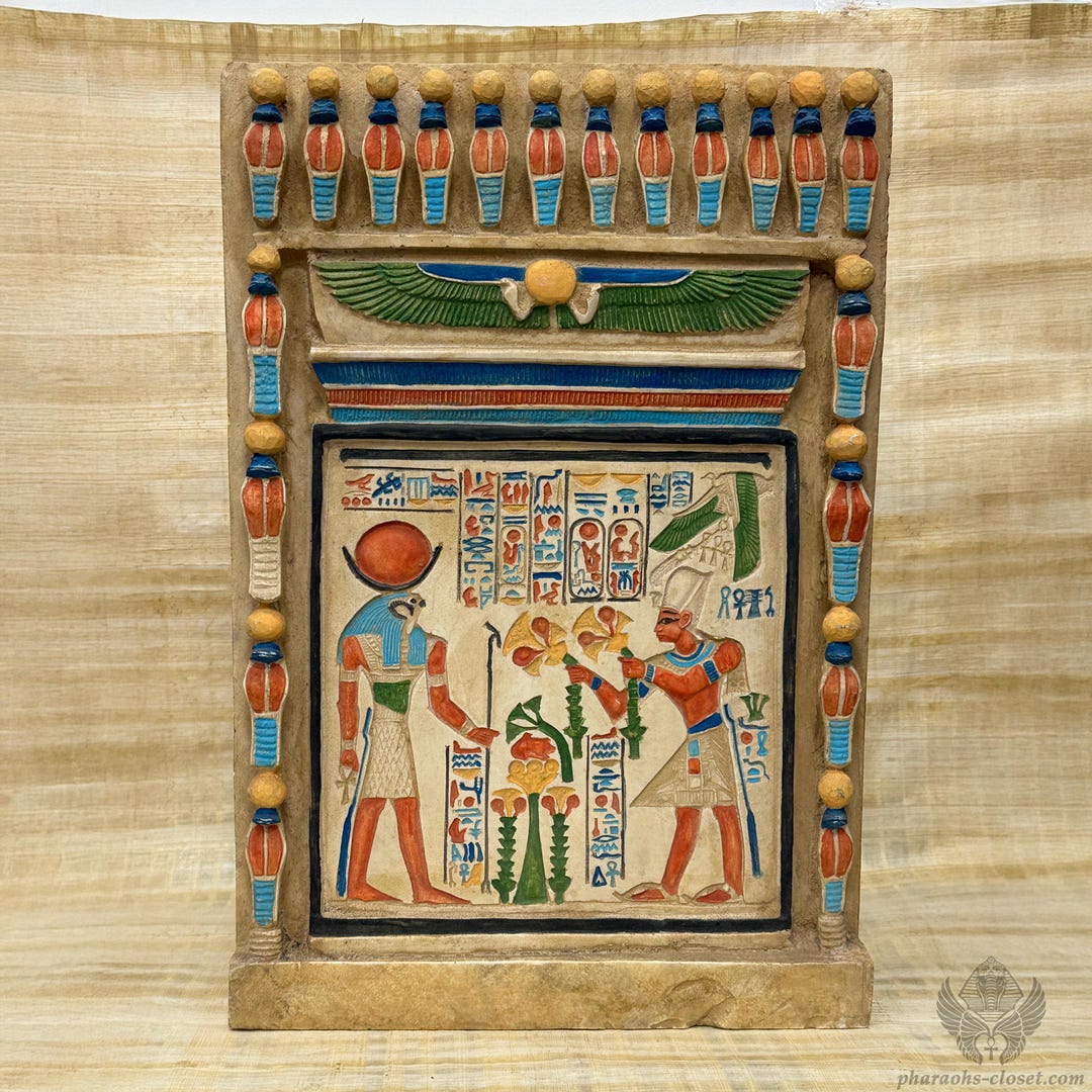 Offering to Ra Stele - Rare Egyptian Stone Slab Decorated With Ancient ...