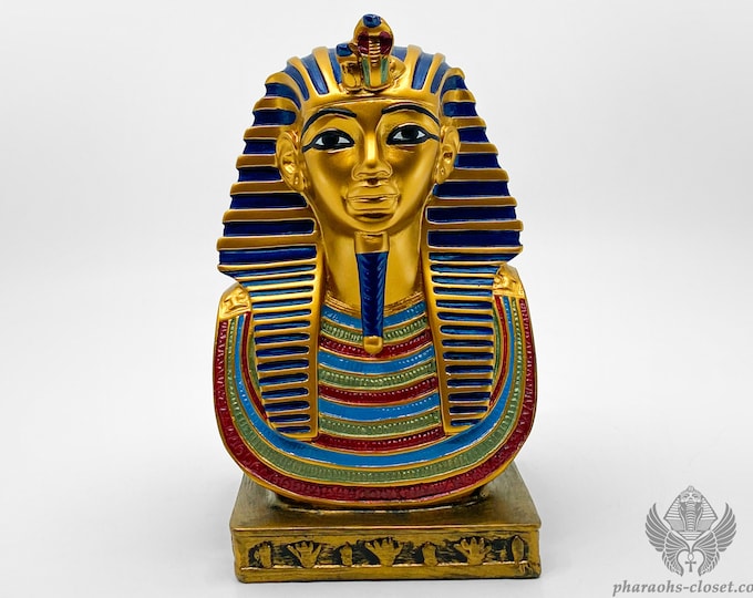 Antique Tutankhamun Brass Statue, Egyptian Pharaon Tutankhamun Brass ...
