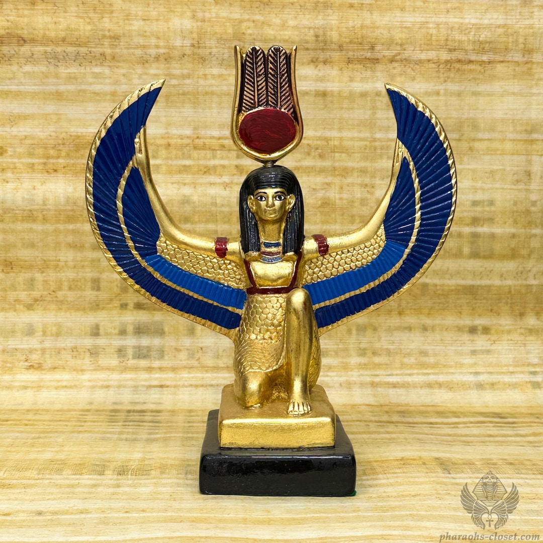 The Cosmic Statue of Isis Decorated With 18K Gold Leaf and Blue Nile ...