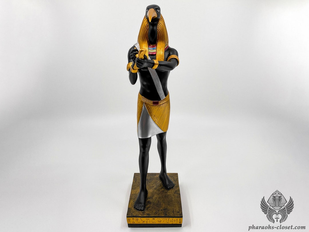 The Wisdom God Thoth Statue Unique Golden Egyptian Statue of Scribe ...