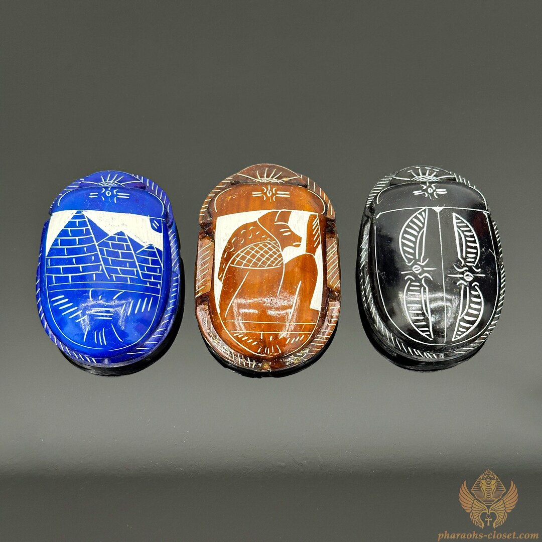 The Scarab of Luck Set Set of 3 Egyptian Scarabs Scarab Amulets Scarab Beetle Luck Scarabs ...