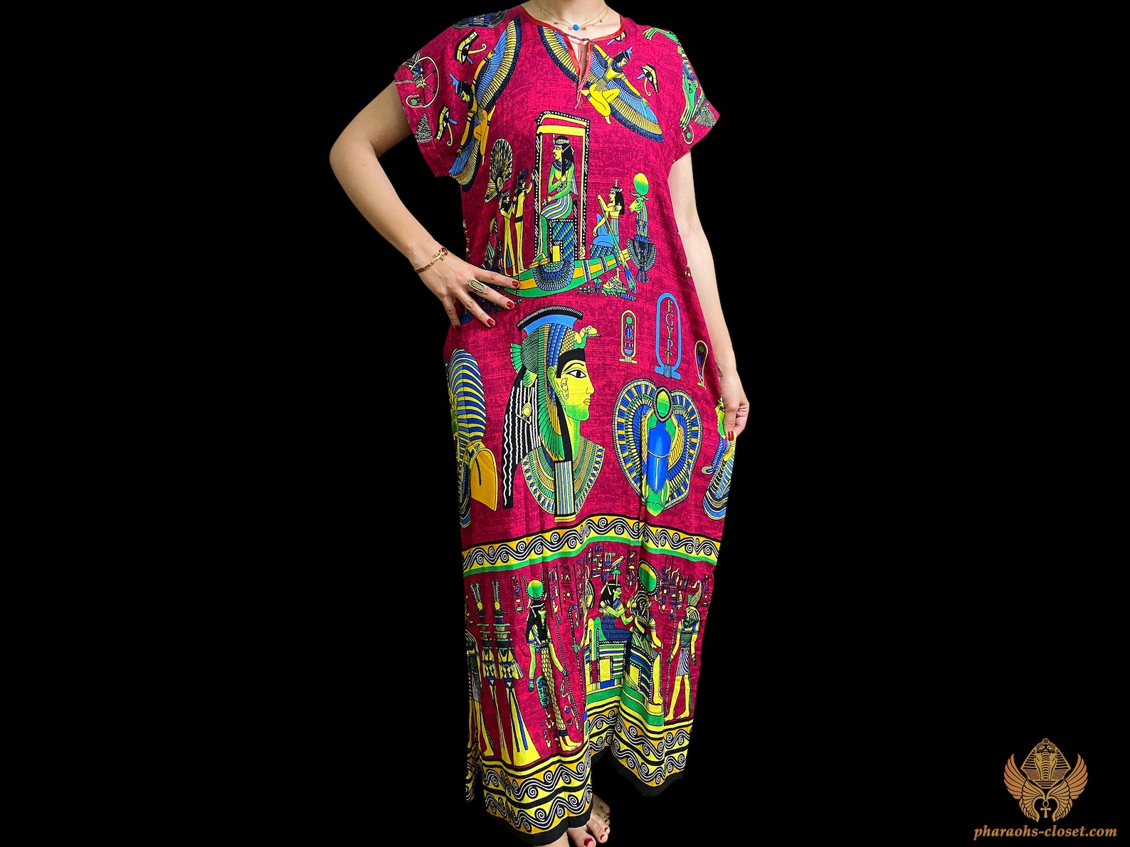 Egyptian Purple Red Goddess Dress - All Sizes - Divine Egyptian Kaftan ...