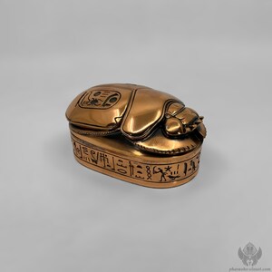Metal Scarab Jewelry Box Medium Size Copper Egyptian Jewelry Box of a ...