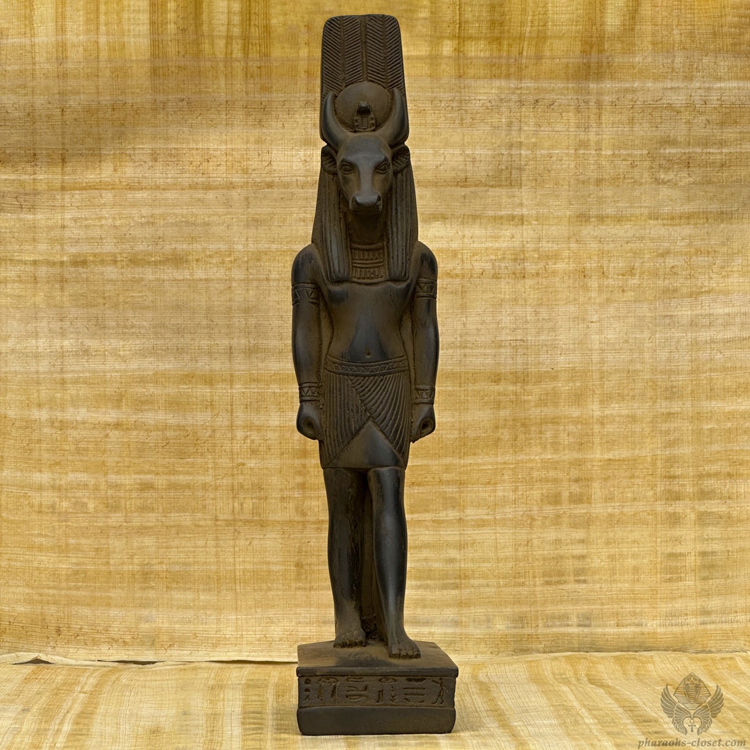 Rare Stone Statue of God Montu - Egyptian God of War With Bull Head ...