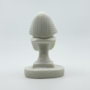 White Unique Alabaster Statue of Pharaoh's Tutankhamun Bust on an Oval ...