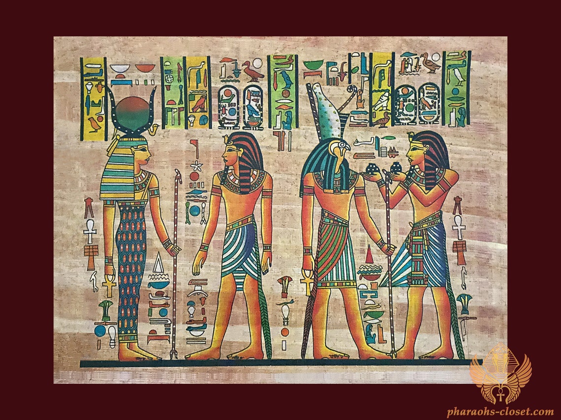 The Soul Healing Ritual Egyptian Papyrus Painting - Rare Ancient ...