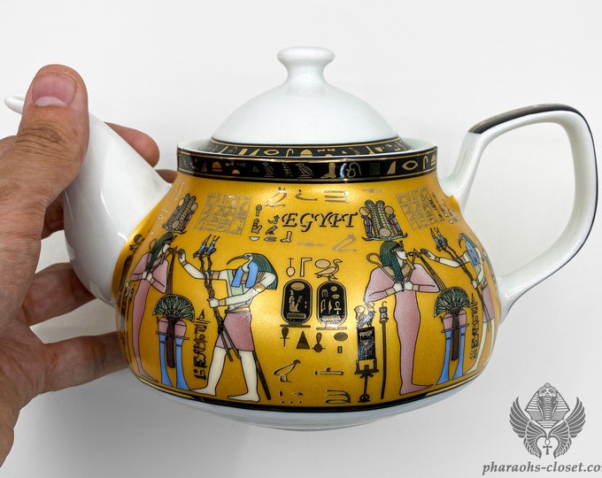 Unique Egyptian God Thoth and Pharaoh Ritual Ceramic Teapot God Thoth ...
