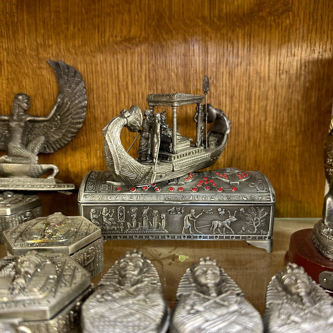 The Sacred Solar Ship of Cleopatra Unique Small Ancient Egyptian Metal ...