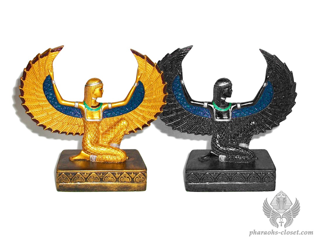 The Magical Isis Golden Shimmering Winged Figurine - Isis Statue for ...