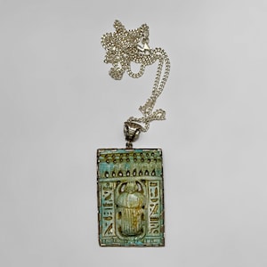 40 Years Old Egyptian Scarab Amulet Pendant Necklace - Handmade in ...