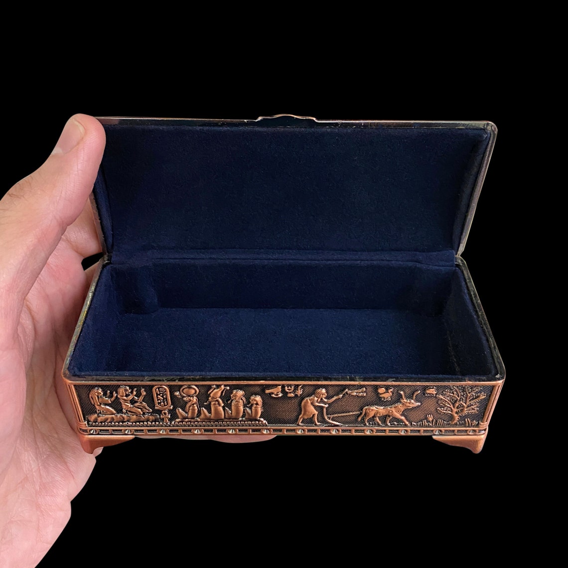 Queens of Egypt Small Egyptian Jewelry Box Made of Copper Alloy ...