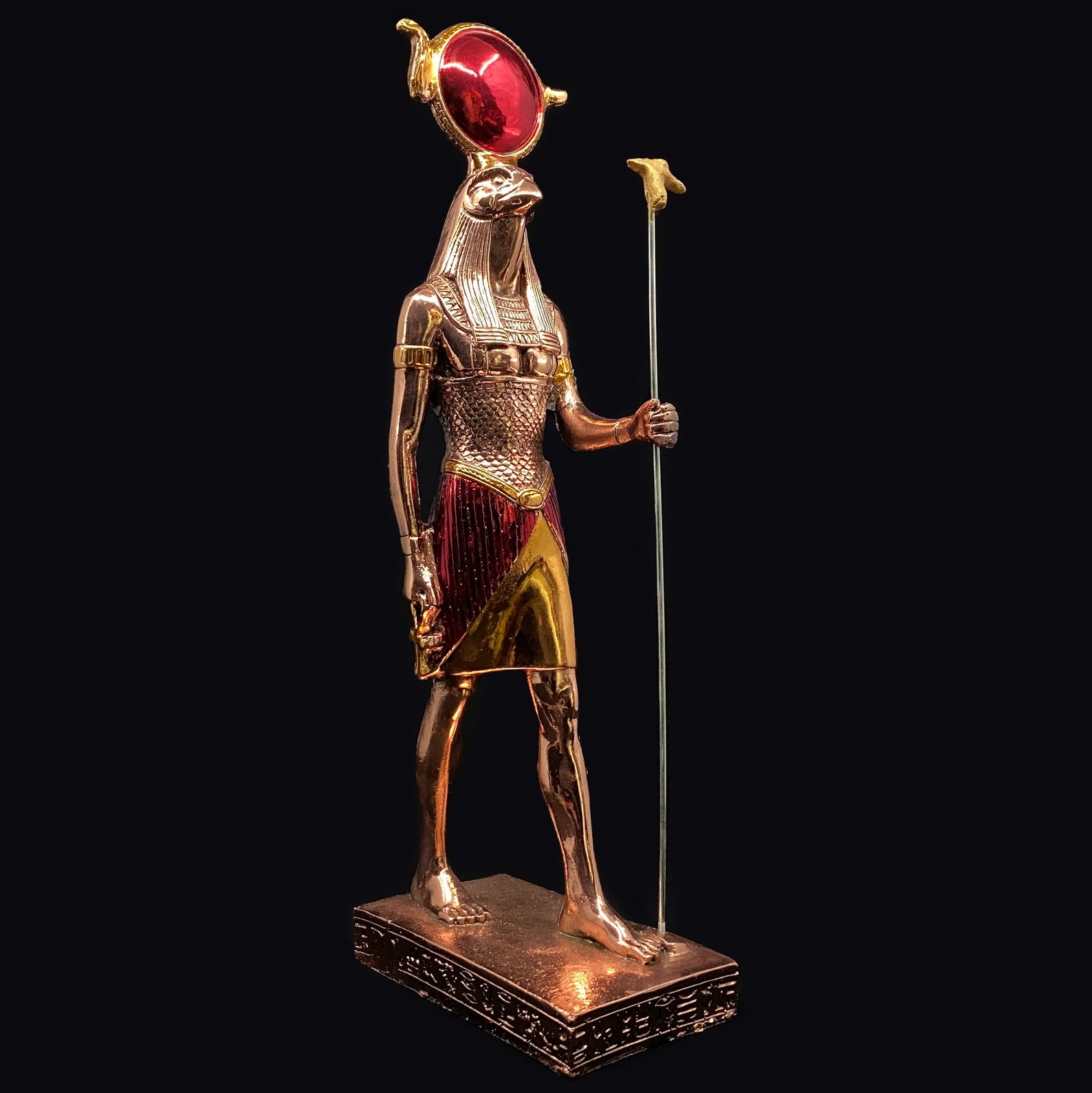 Unique Golden Red Statue of the Mighty Egyptian God Ra - the Falcon ...
