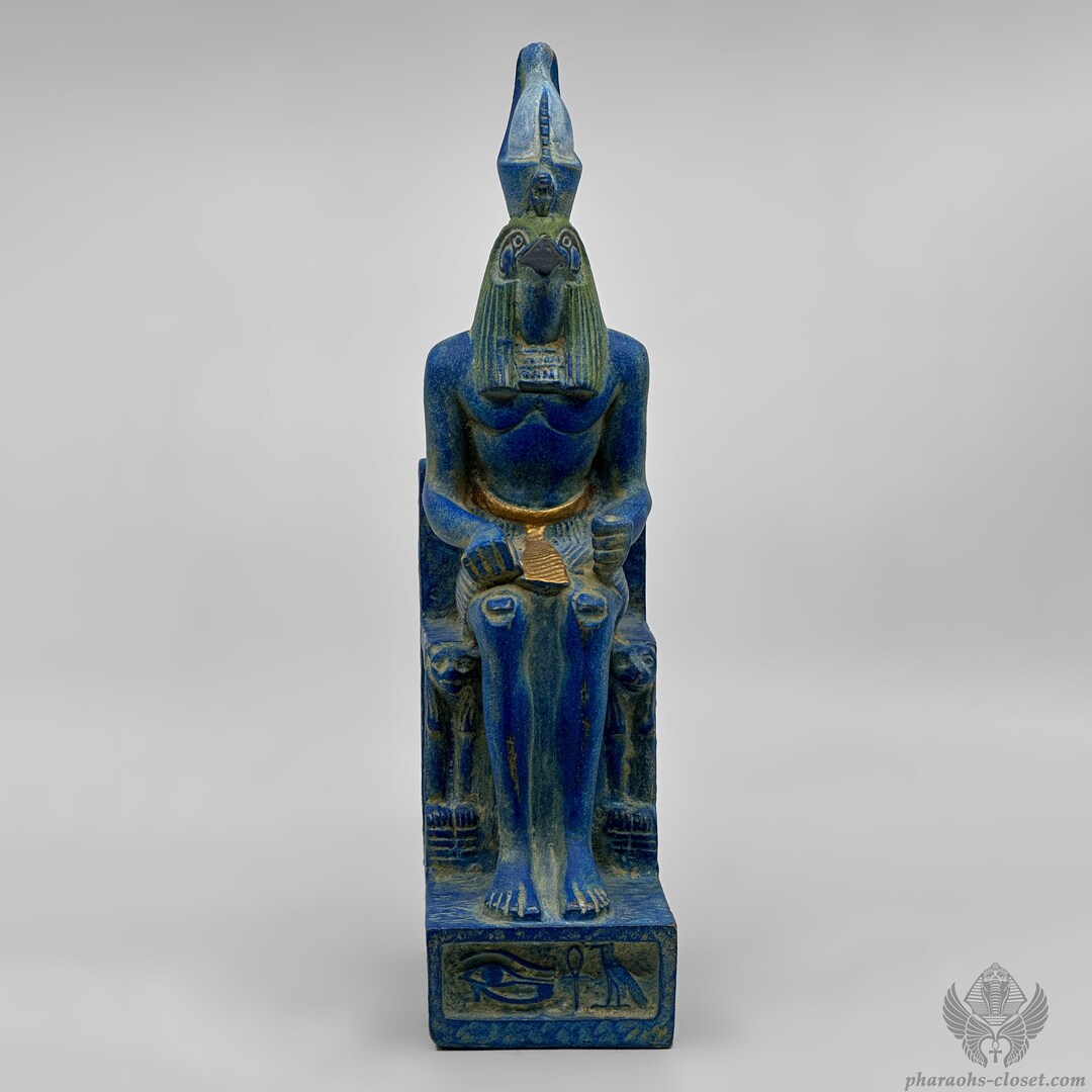 Powerful Horus Statue for Protection - Rare N Old Blue Stone Statue of ...