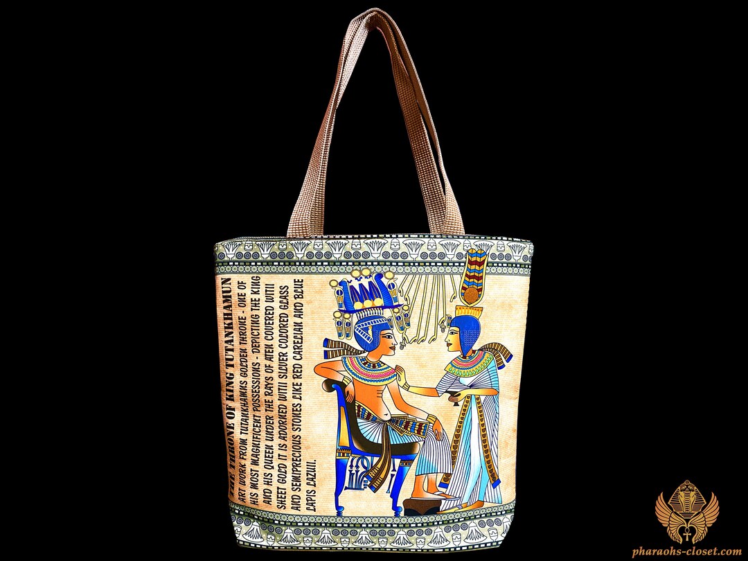 The Throne of King Tutankhamun Shoulder Bag - Unique Egyptian Tote ...
