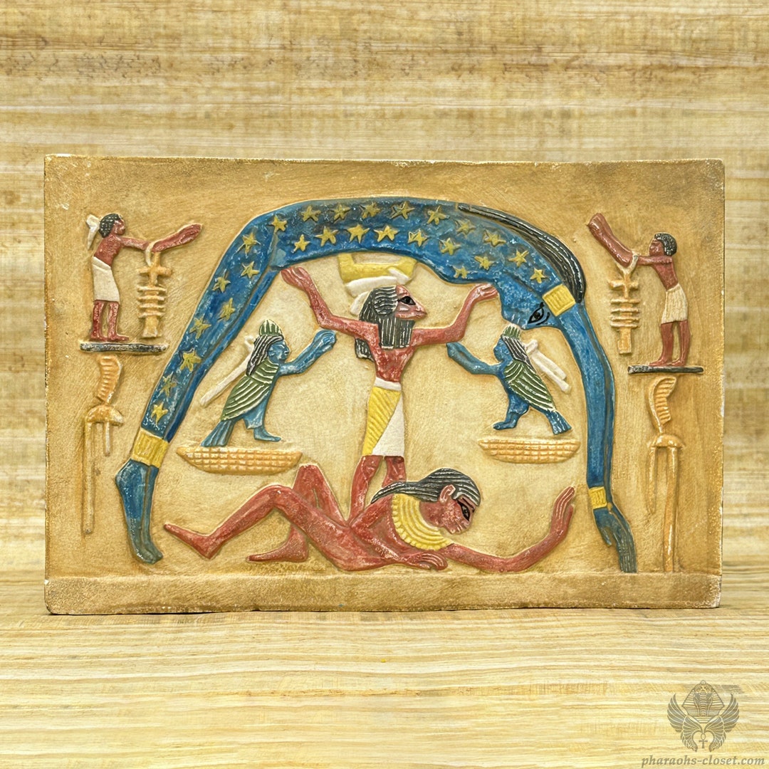 Egyptian Wall Mounted Plaque of Geb and Nut Egyptian Wall Plaque Made ...