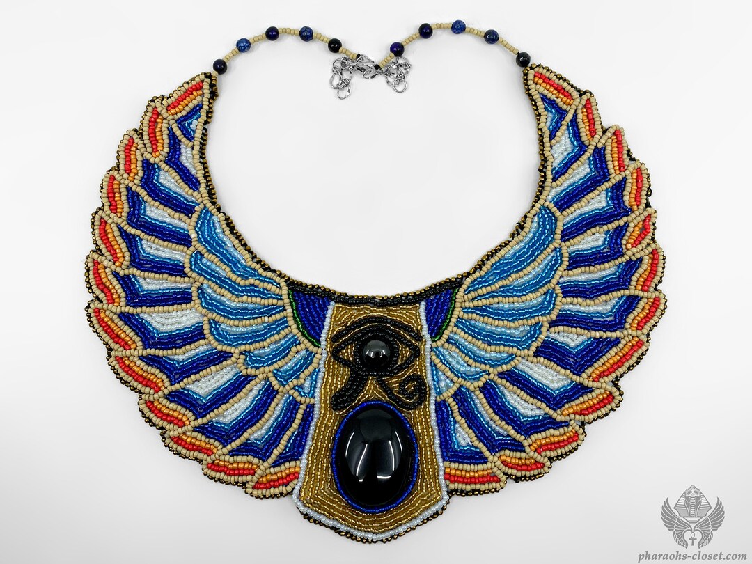 Unique Eye of Horus Egyptian Beaded Usekh Collar Necklace Styleish ...