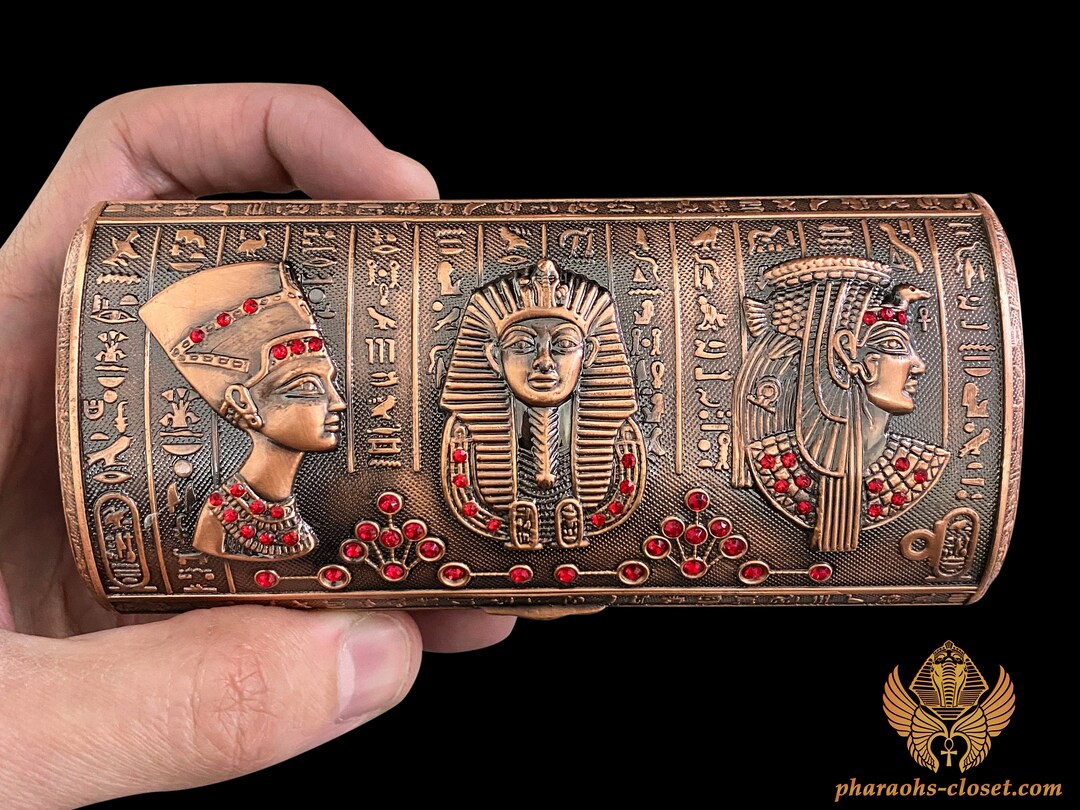 Queens of Egypt Small Egyptian Jewelry Box Made of Copper Alloy ...